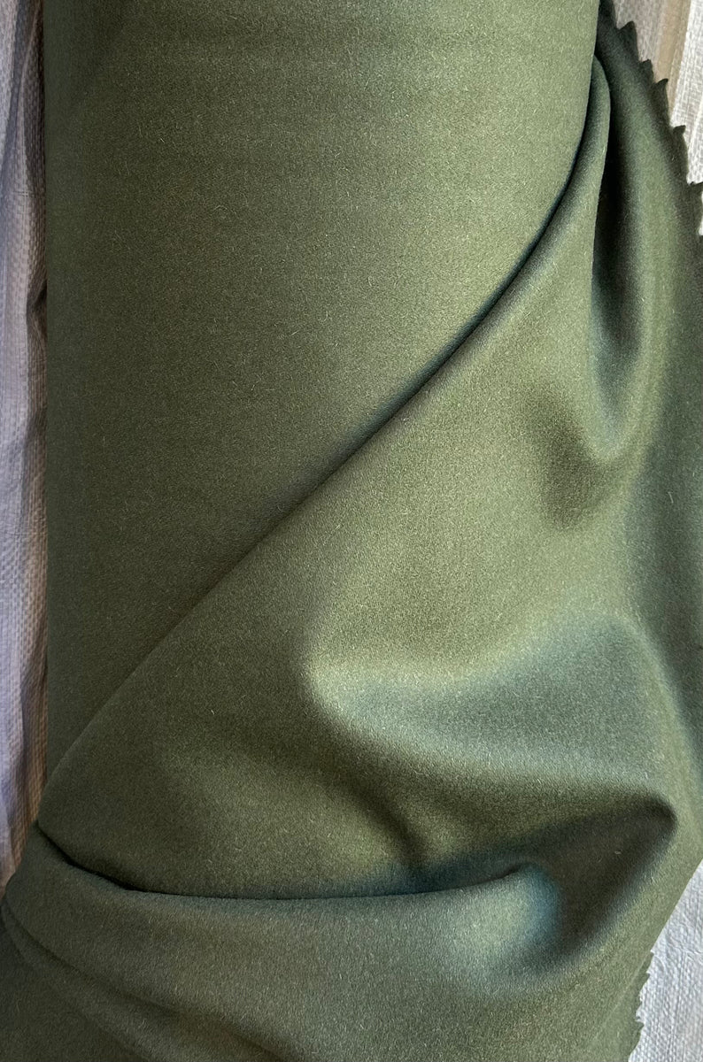 Wool Melton - Olive - 1/2 metre – Atex Designer Fabrics