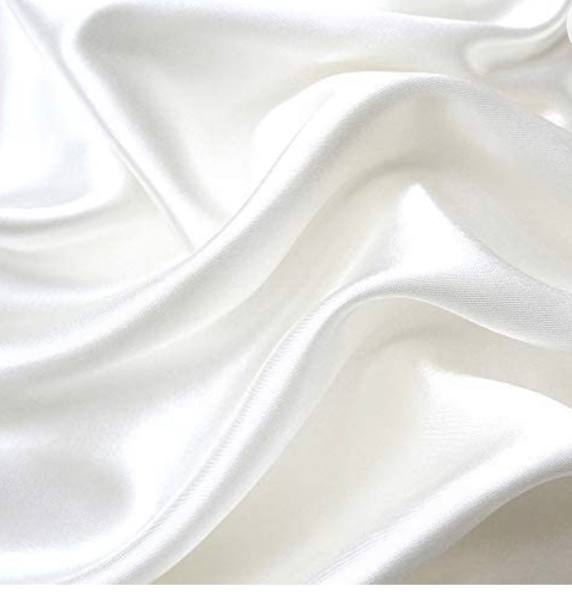 Light Weight Poly Satin White - 1/2 meter – Atex Designer Fabrics
