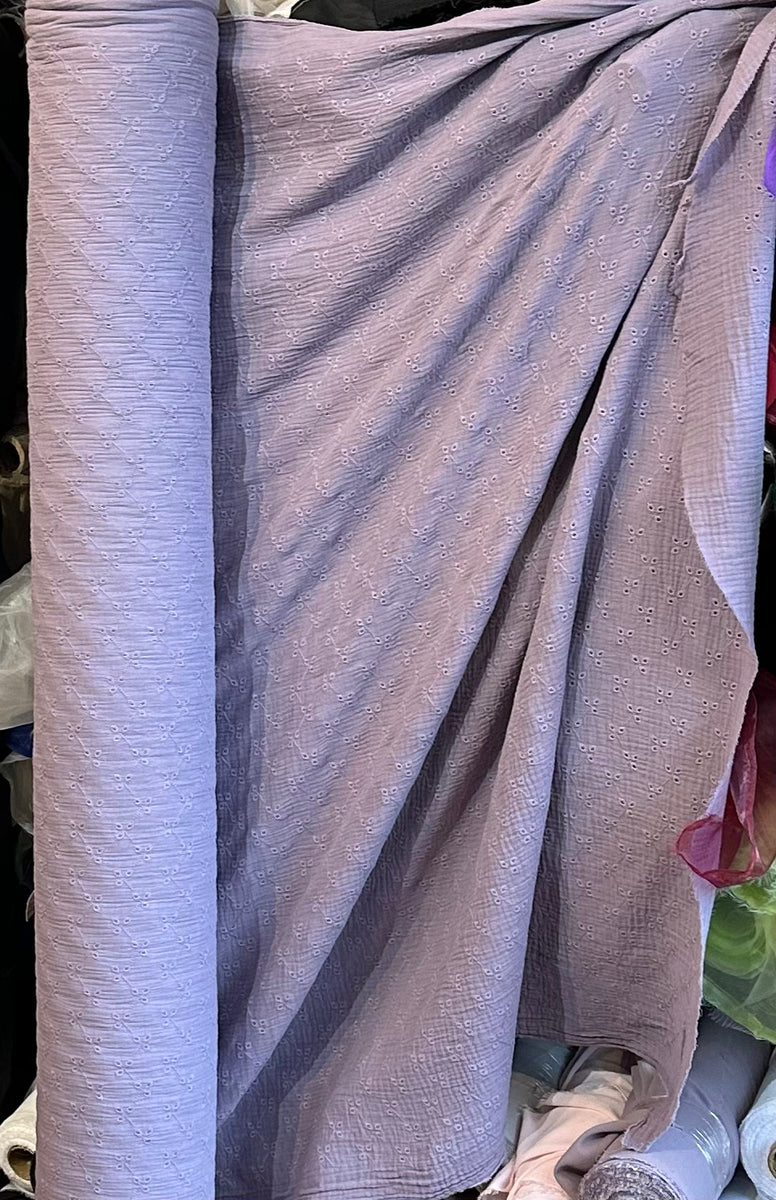 Cotton Double Gauze Eyelet Lilac - #11 - 1/2 meter – Atex Designer Fabrics